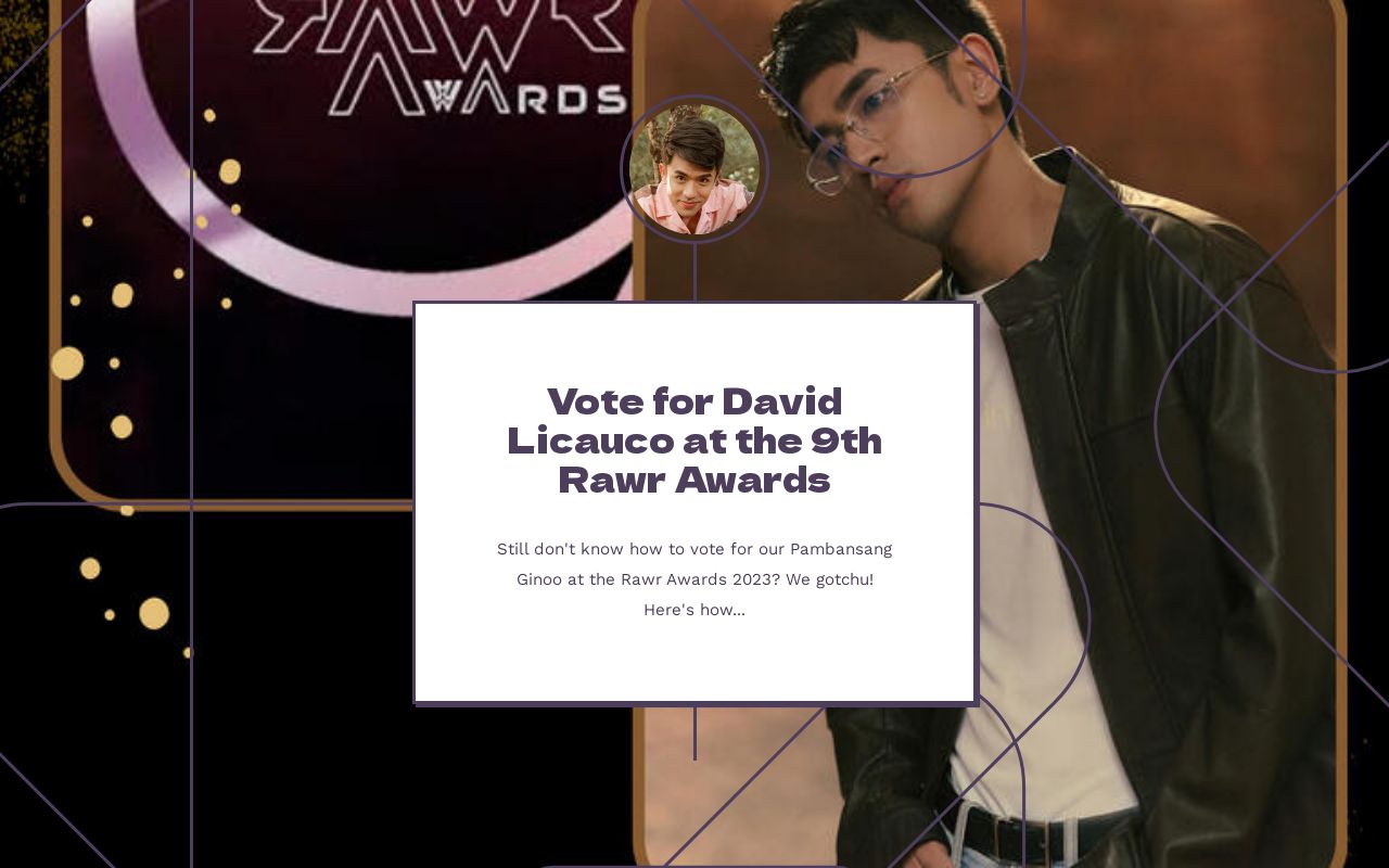 Vote for David Licauco at the 9th Rawr Awards